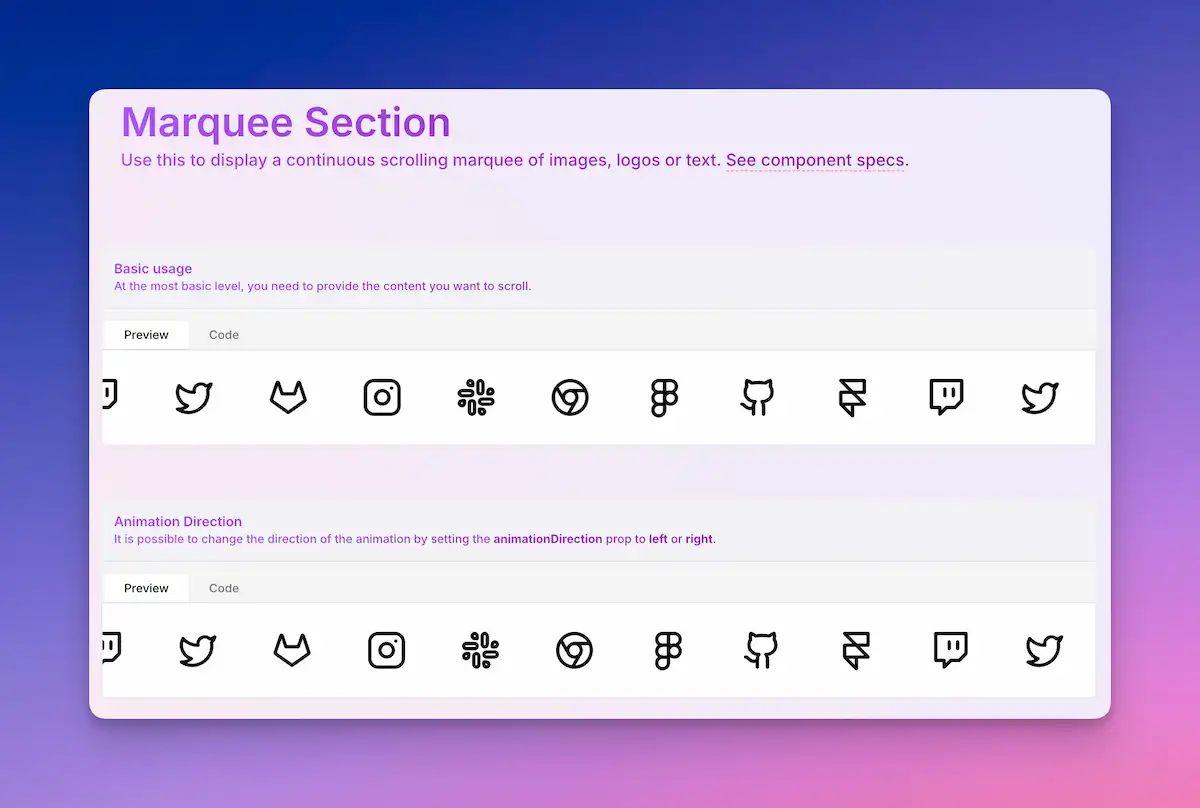 Landing Page Marquee | PageAI - the best AI website builder for ...